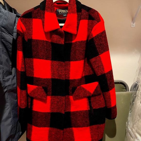 Pendleton | Jackets & Coats | Pendleton Redblack Buffalo Plaid Coat | Poshmark